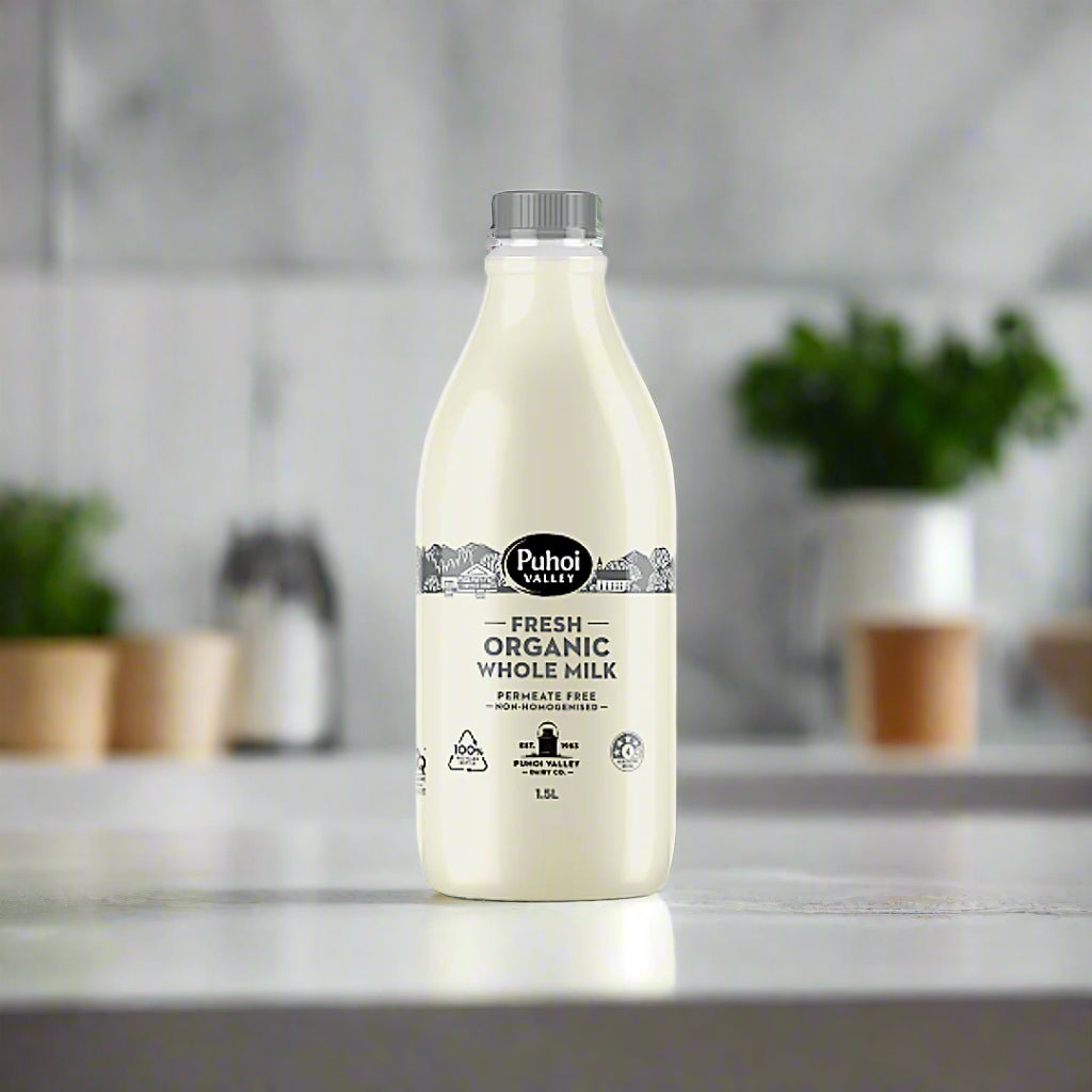 Puhoi Valley Non Homogenised Organic Milk 750ml – TUM.co.nz